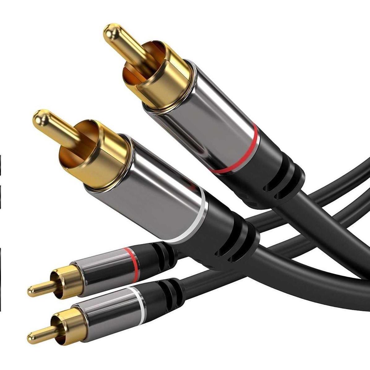 PremiumCord HQ stÃ­nÄ›nÃ½ kabel 2x CINCH-2x CINCH M/M - Galaxus