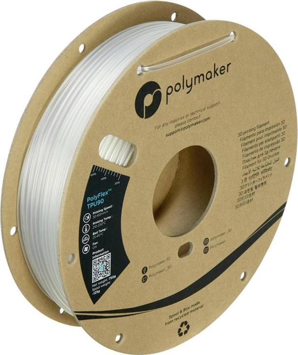 Polymaker PolyFlex TPU90 2.85 mm 0.75 kg Clear - Shore Härte 90A - Galaxus