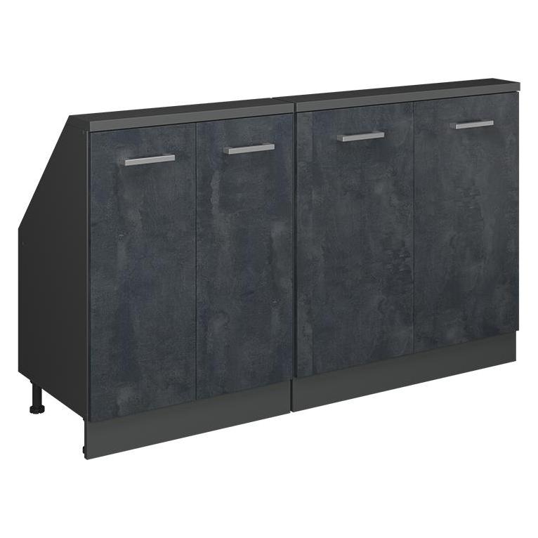 Vicco Dachschrägenschrank-Set Rion, Schwarz Beton/Anthrazit/Anthrazit ...