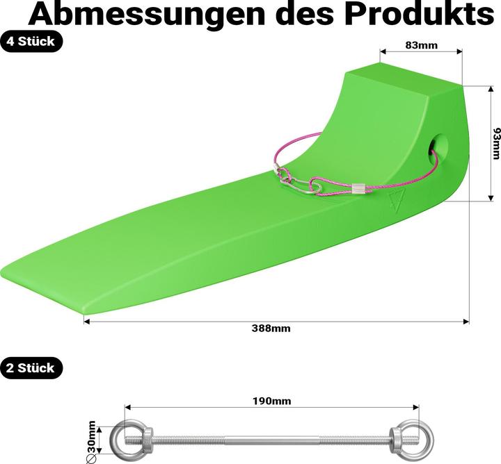 Wiltec Gleitkeile 4er Set 1814kg Keil HDPE Abschleppwagen ...