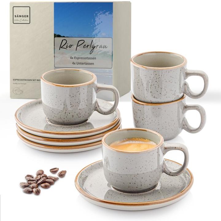 Sänger Geschirr Espressotassen Set Rio Perlgrau (80 ml, 8 x) - Galaxus