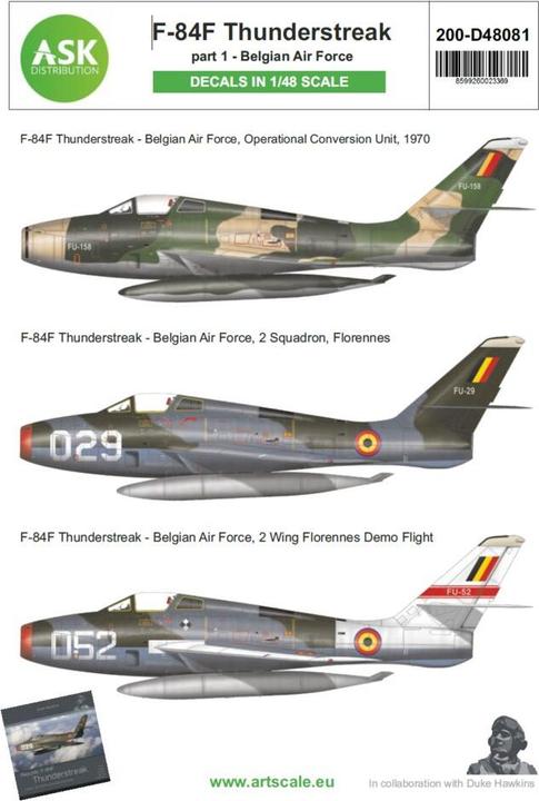 Art Scale Kit F-84F Thunderstreak part 1 - Belgian Air Force - Galaxus