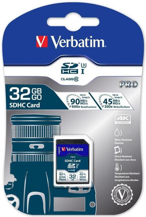 Verbatim SDHC Card Pro 32GB Class 10 UHS-I - buy at Galaxus - Galaxus