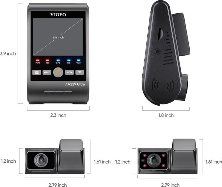 Viofo A229 Ultra 3CH (Front + Interior + Rear camera + GPS + CPL) - Galaxus