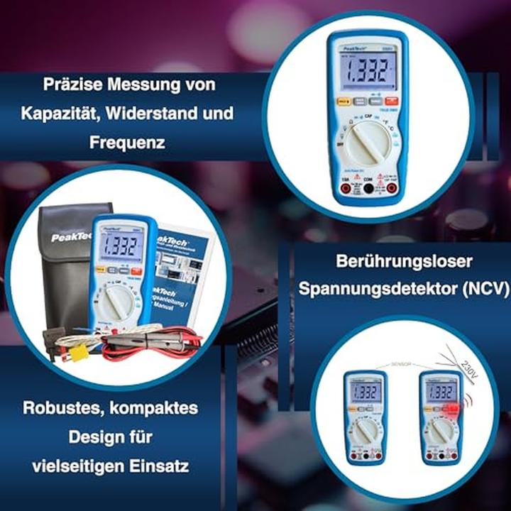 Peaktech Digital-Multimeter TRMS AC 3?-stelliges LCD/6000 Stellen 600 ...