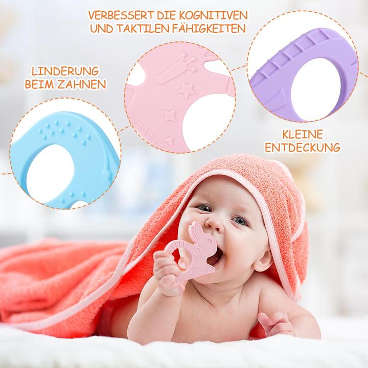Activity Board Tiere Beisshilfe Baby, BPA-frei Grosser Beissring Baby ...