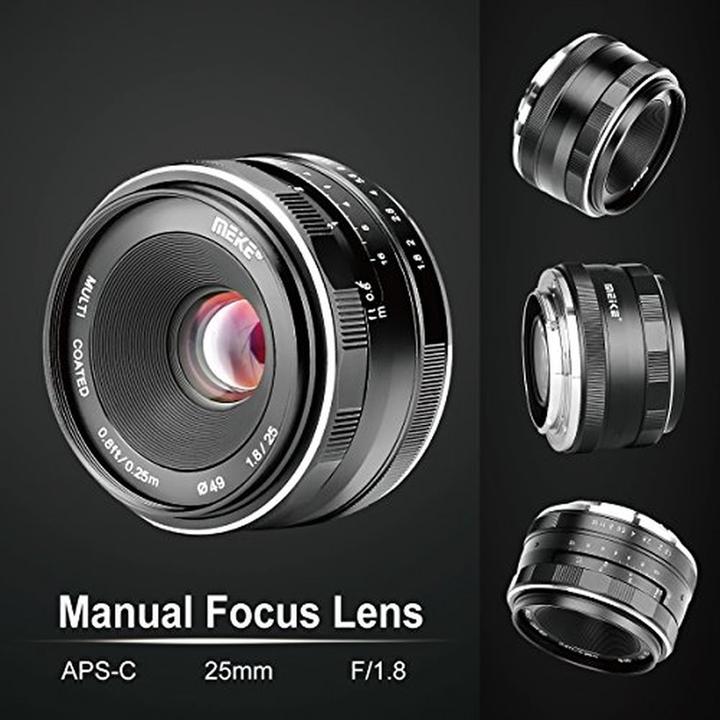 Meike 25mm f/1.8 Large Aperture Wide Angle Lens Manual Focus Lens for ...