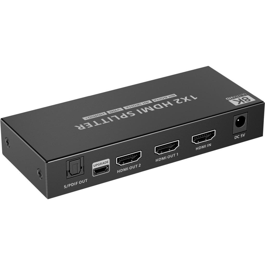 PremiumCord HDMI 2.1 splitter 1-2 porty, 8K@60hz, 4K@120Hz, 1080p, HDR+ ...