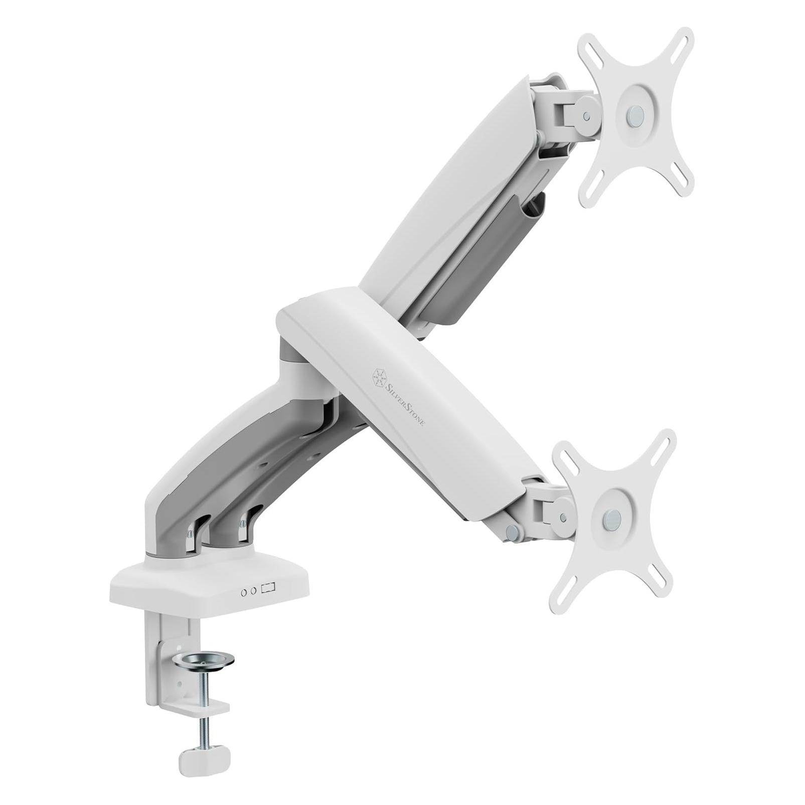 Silverstone SST-ARM26W - Dual Monitor Arm with mechanical springs and ...