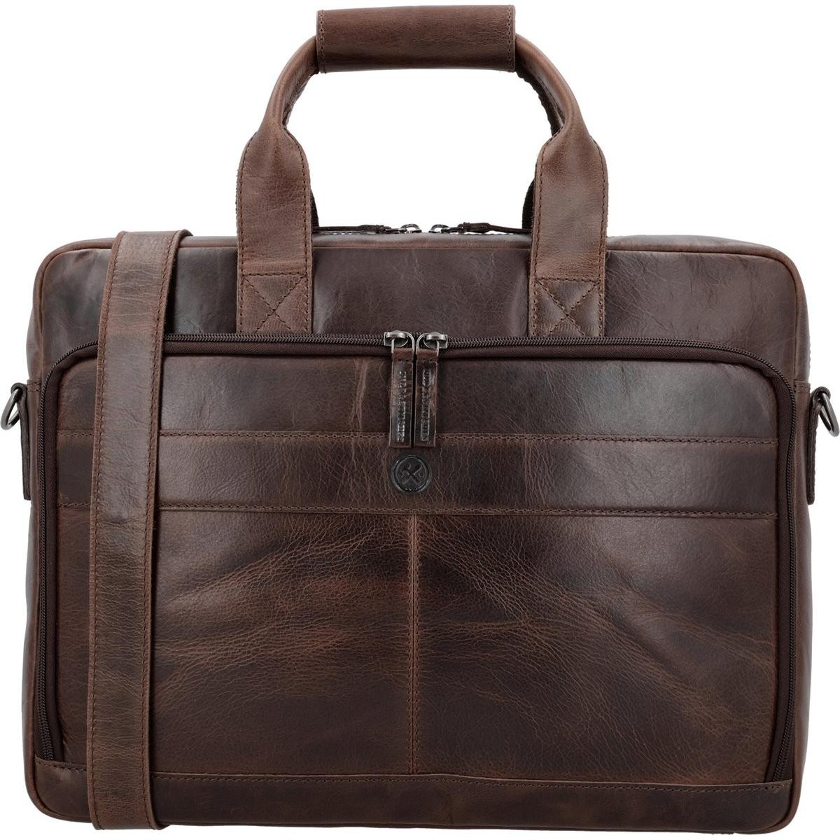 Hide & Stitches Next Navajo Laptoptas - Donkerbruin - 100% Leer - Digitec