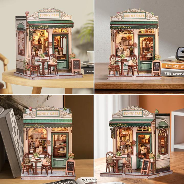 CuteBee Figurine Model Kit Miniature House Sunny Cafe 20 x 16 cm