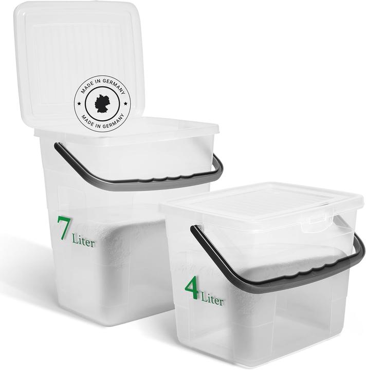 Novaliv Sparset Waschmittelbox mit Deckel 4 Liter + 7 Liter I ...