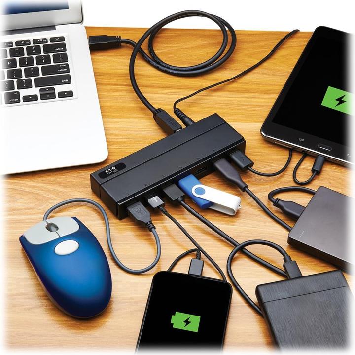 Eaton 7-Port USB-A Mini Hub - USB 3.2 Gen 1 International Plug Adapters ...