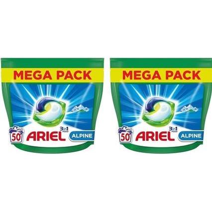 Ariel 3in1 Pods Liquid Laundry Detergent Capsules 50 Washes - Alpine ...
