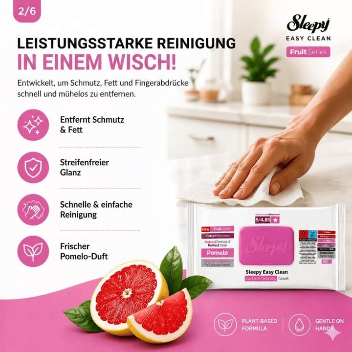 Sleepy Easy Clean Surface Cleaning Towels Pomelo 6x100 Sheets – Bulk ...