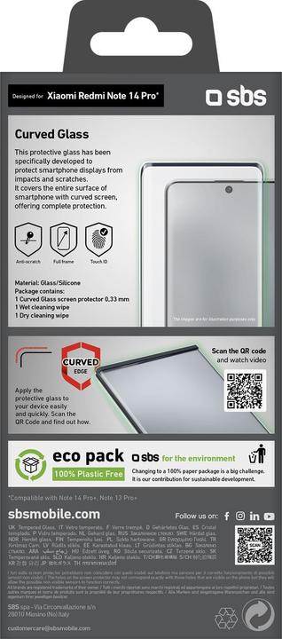 SBS 4D Full Glass Screen Protector for Xiaomi Redmi Note 14 Pro - Galaxus