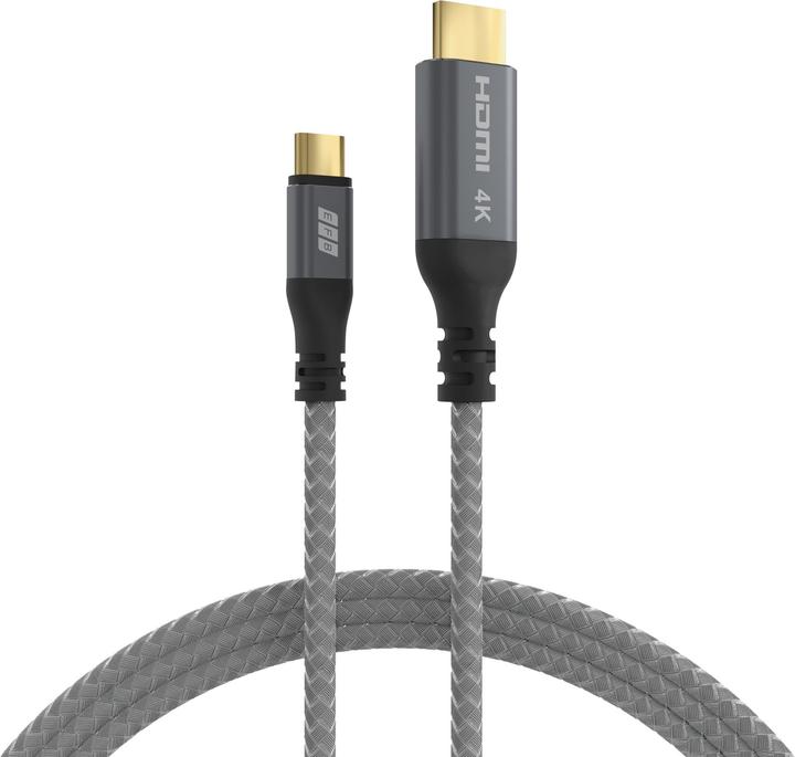 EFB Elektronik EFB USB-C to HDMI cable 4K30Hz 1.8m gray gold contacts ...