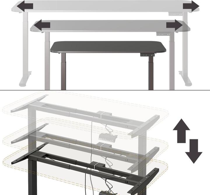 Vichy Schreibtisch Elevate, Anthrazit/Schwarz, 180 x 57.5 cm - Digitec
