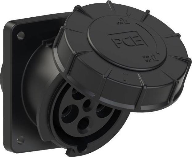 PCE Anbausteckdose schräg 63A 5p 6h IP66/67 Power Twist schwarz ...