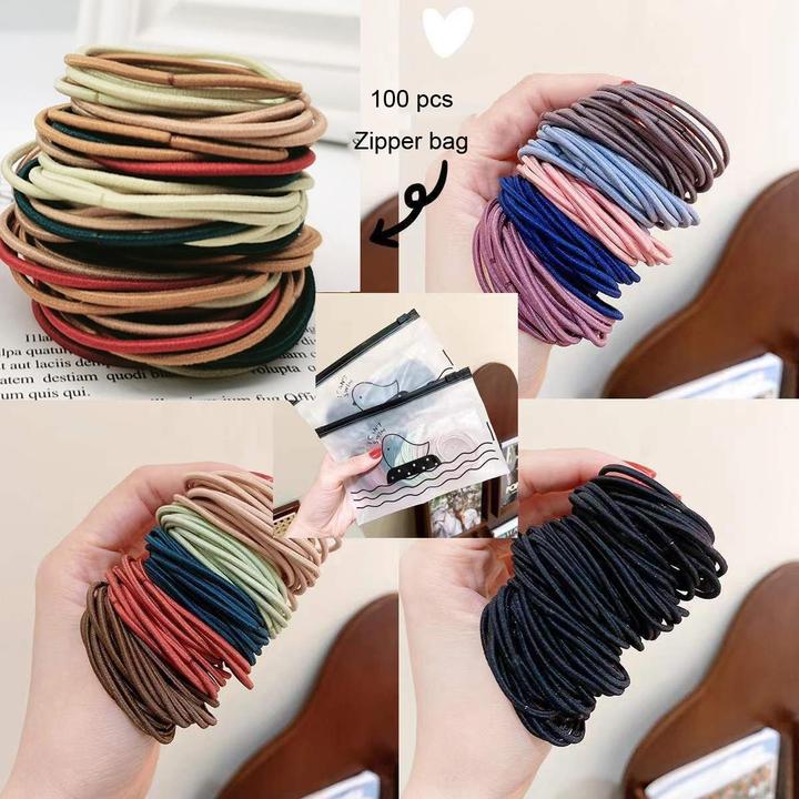 König Design 100x hair ties hair band colourful braid hair ties piece ...