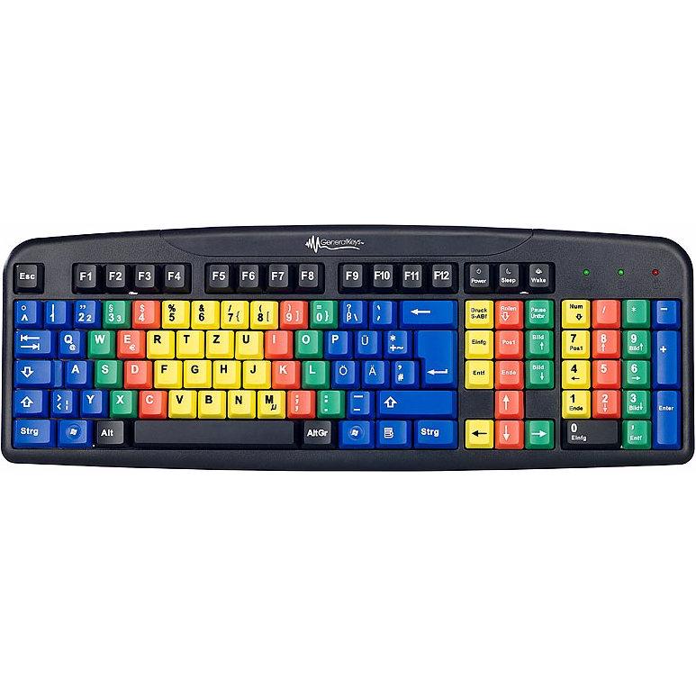 GeneralKeys USB practice keyboard with color coding for 10-finger ...