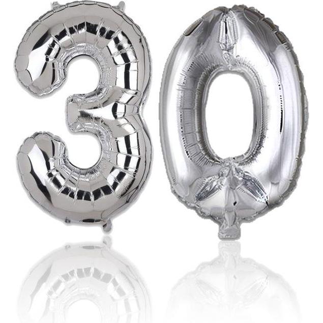Hermex Folienballon Zahl 30 Zahlenballon Geburtstagsparty Ballon ...