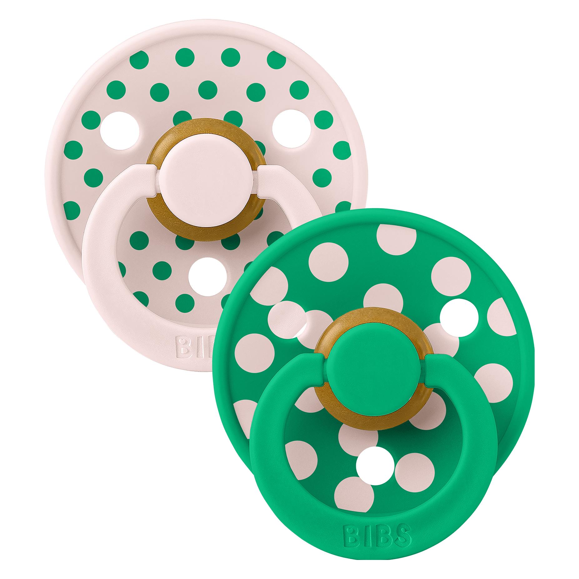 Bibs - Pacifier Studio Colour 2 PACK Polka Latex - Petal/Cactus - Size ...