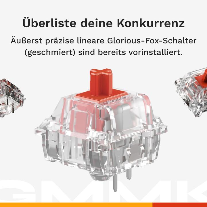 Glorious GMMK 3 100 % Custom Gaming Keyboard - Pre-Built, ISO (DE), Fox ...