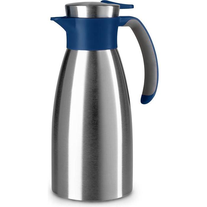 Emsa Vacuum jug SOFT GRIP, 1.0 litre, stainless steel / blue One-handed ...