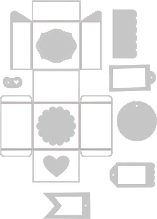 Zubehör für Sizzix Thinlits Plus Die Set 10PK Box & Labels von Jenna ...