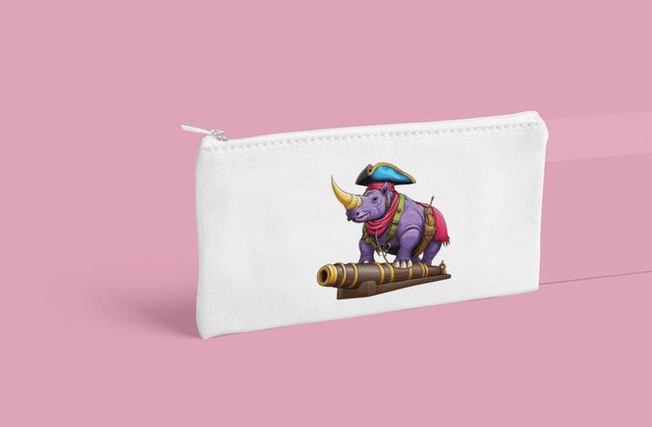 Bügelbilder Schul & Freizeitsrucksack-Set Nashorn Pirat auf Kanone ...