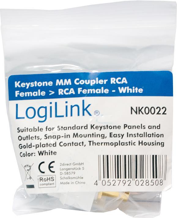 LogiLink Keystone Verbinder Cinch Buchse Cinch Buchse weiss - Digitec