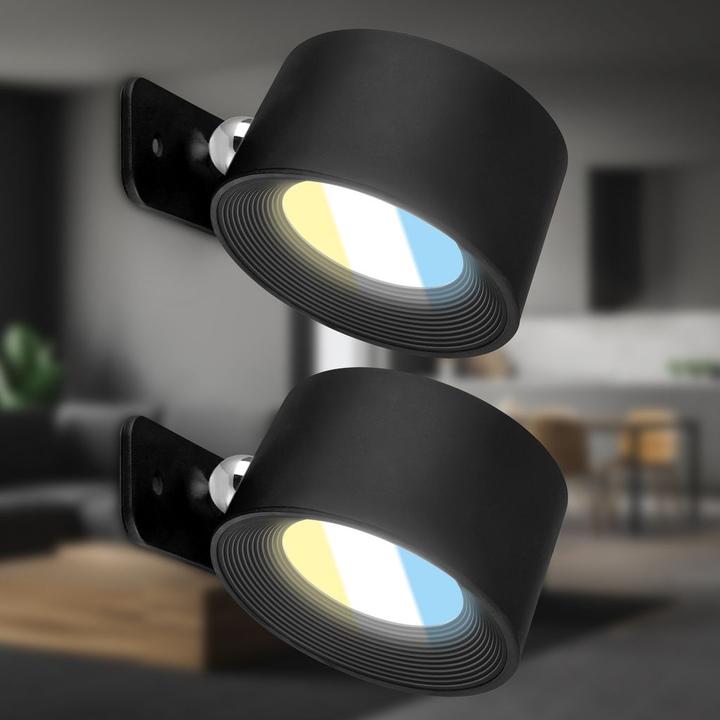Briloner 2 x Magnetic Accu LED wall light, black - buy at Galaxus