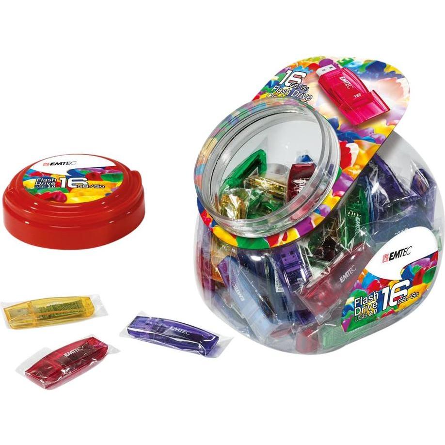 Emtec USB-Stick 16 GB C410 USB 2.0 Candy Jar 80 pces - 16 GB (16 GB ...
