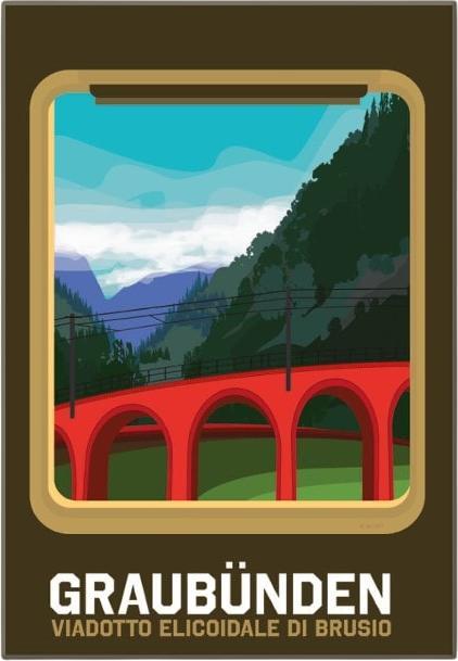 S.wert Design Magnet Graubünden Kreisviadukt Brusio