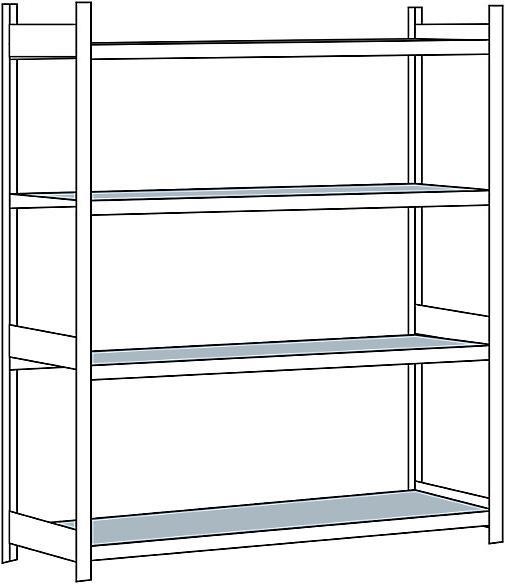 Schulte Lagertechnik Wide span shelving unit, with steel shelf, height ...