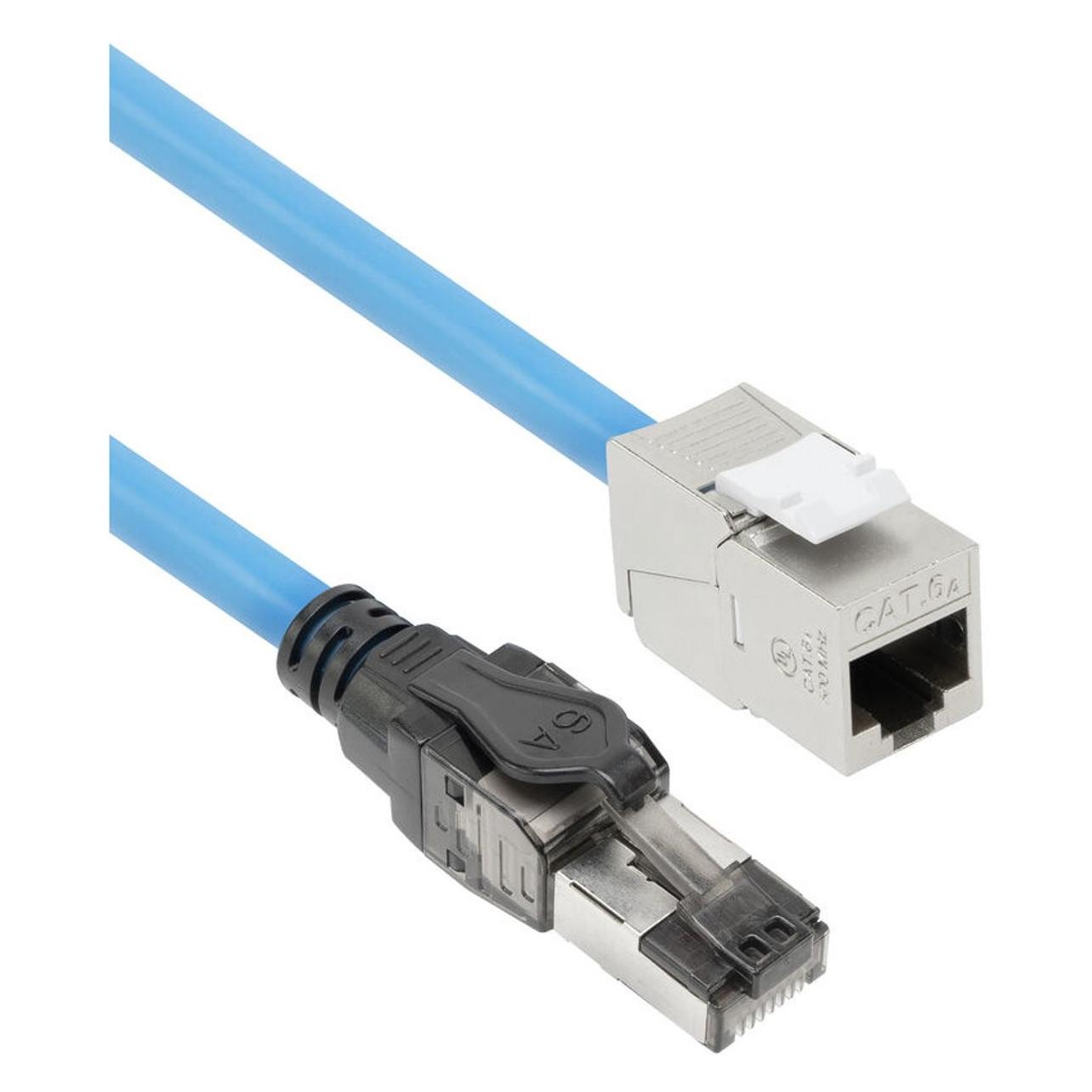 ACT Blue 60 meters S/FTP CAT6A B2ca PoE++ 100W solid prefab ...