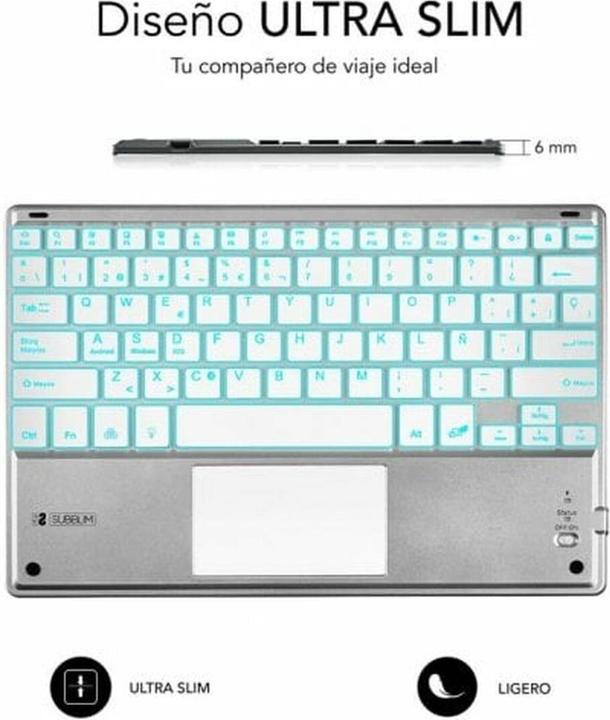 Subblim Teclado Tablet Smart Backlit Bt Keyboard Touchpad Silver - Galaxus