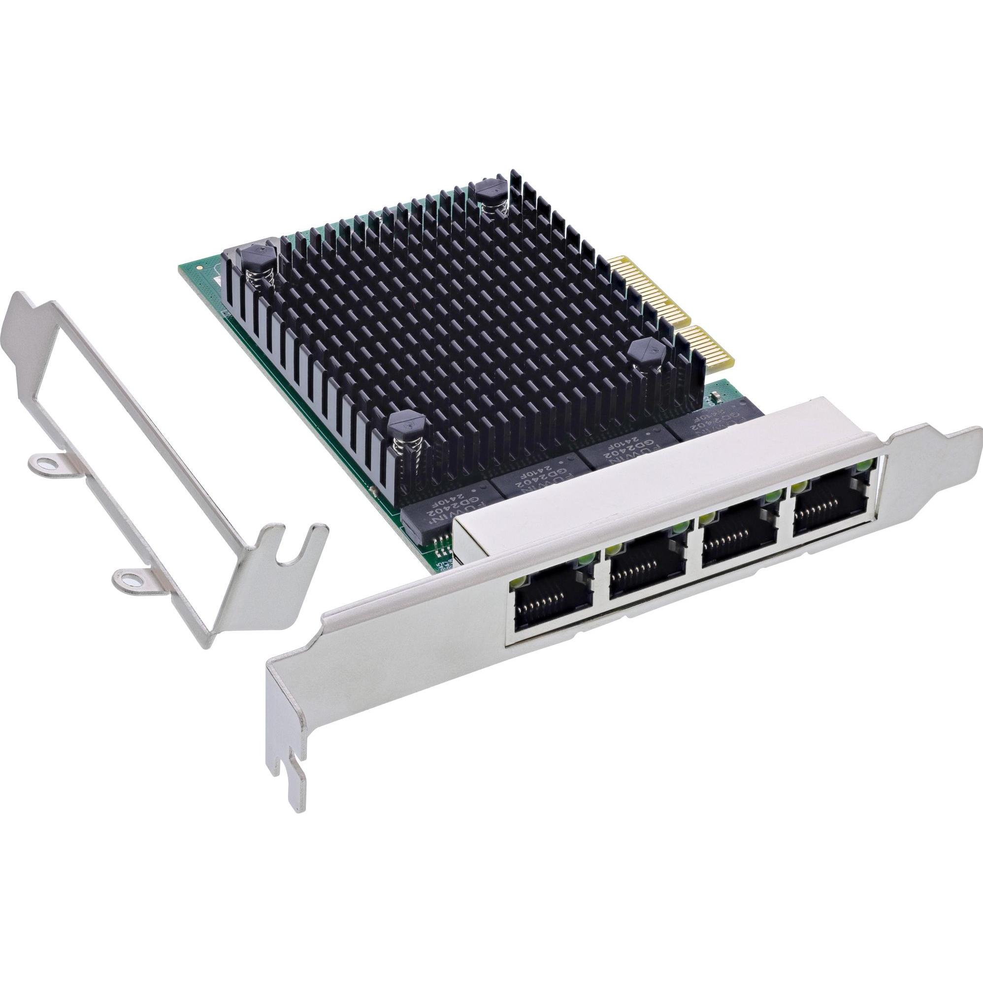 InLine Quad Gigabit Netzwerkkarte, 4x RJ45 2,5Gb/s, PCIe x4, inkl. low ...