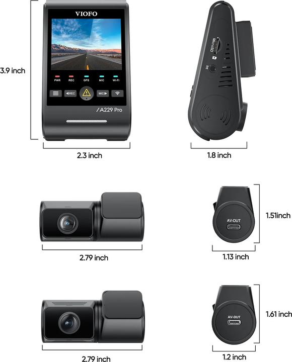 Viofo A229 PRO TELE 3CH (Front + Telephoto + Rear camera + GPS + CPL ...