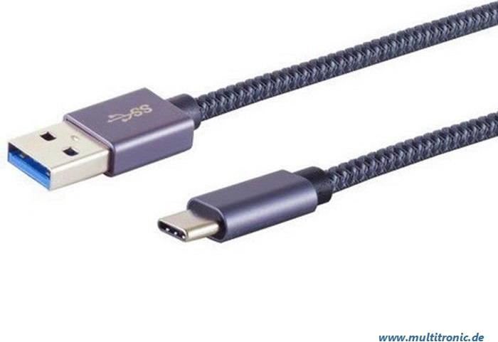 Brackton USB 3.2 Cable Male A to Male C Gen.2 10Gbps 50W 1.0m (1 m, USB ...
