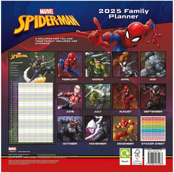 Pyramid Europe Spider-Man 2025 30X30 Familienplaner - Galaxus