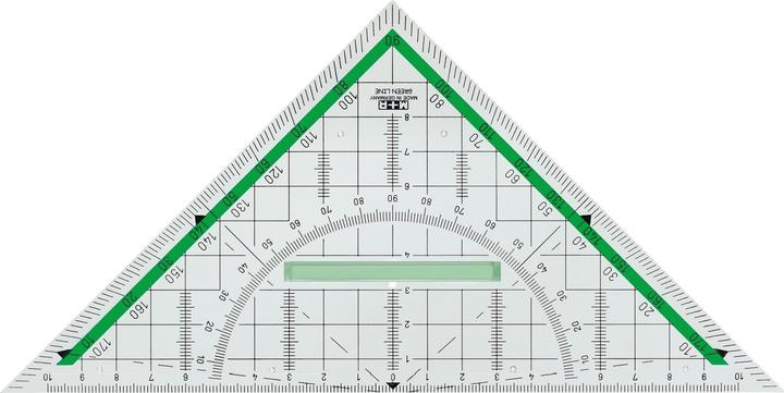 M+r Protractor "Green Line", hypotenuse: 230 mm, crystal clear - Digitec