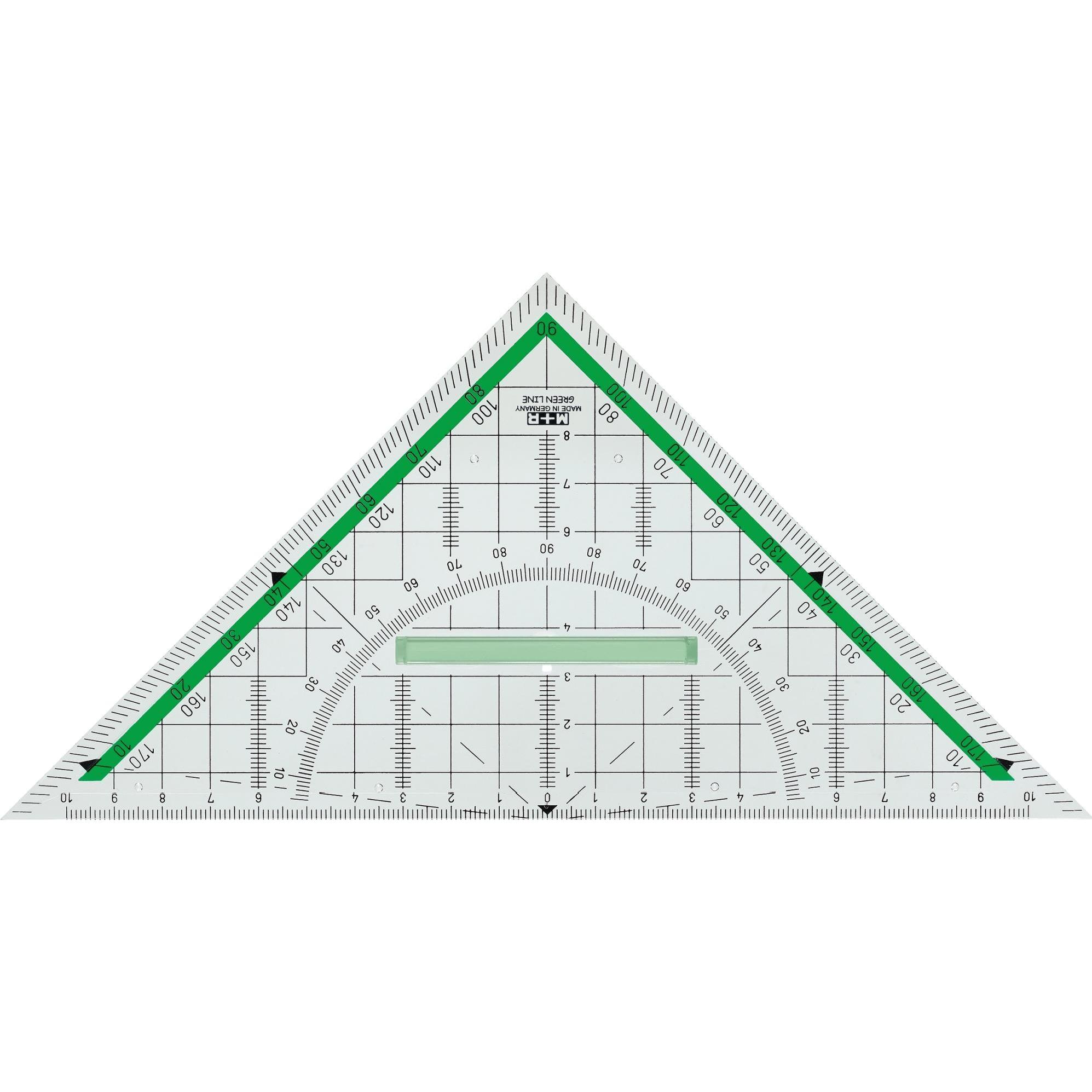 M+r Protractor "Green Line", hypotenuse: 230 mm, crystal clear - Digitec