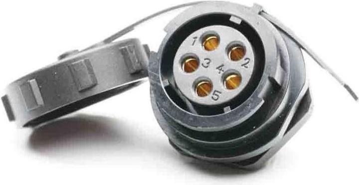 RS PRO Rundsteckverbinder Buchse 5-polig / 30A, Tafelmontage, Lötanschluss IP 67 - Digitec