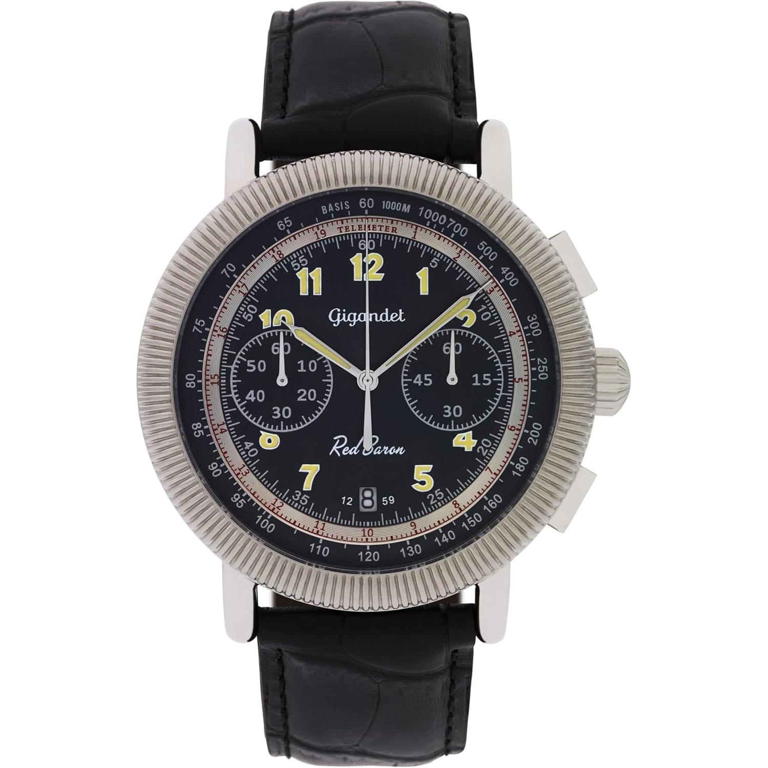 Gigandet Pilot Chronograph with Tachymeter, 100m Water Resistant ...