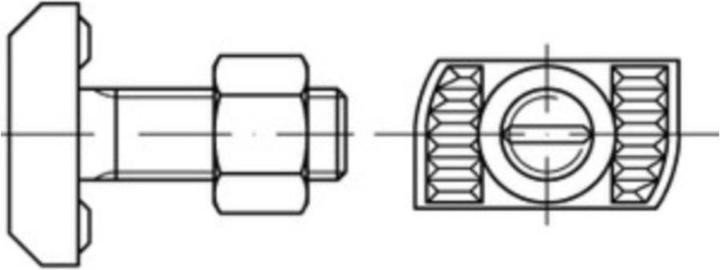 Halfen Hammerkopfschraube R 88941 Typ HZS41/22 6-kantmutter M 16 x 50 ...