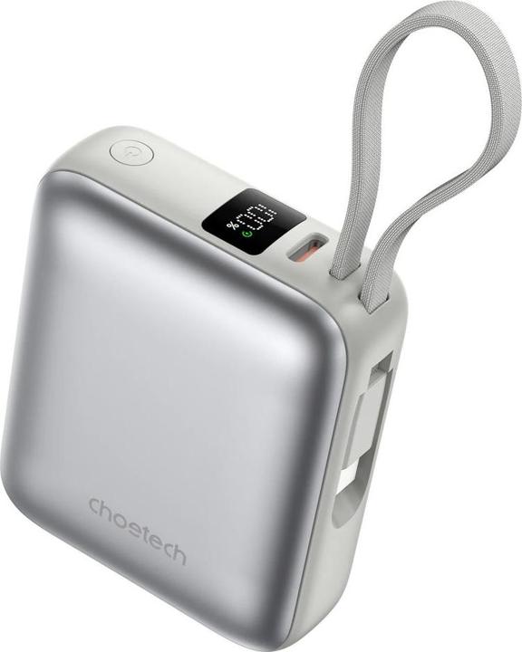 Choetech B832 Mini 35W 10000mah Powerbank mit USB-C-Kabel Silber - Galaxus