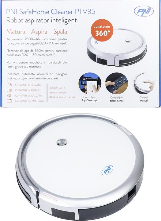 PNI Intelligent robot hoover SafeHome Cleaner PTV35 WiFi, 30 W, control ...