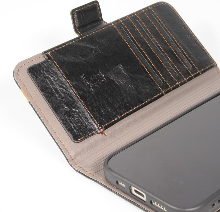 PhoneLook Leder Tasche Flip Wallet mit Akzentstreifen & Kartenhalter ...